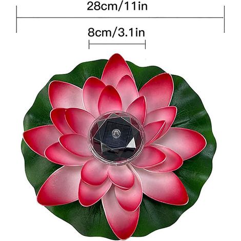 Lampe solaire de piscine etanche lotus orange avec capteur de nuit ...