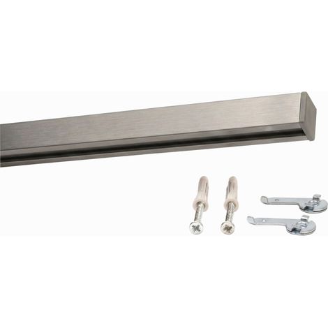 Gardinenschiene Innenlauf auf Maß Edelstahl-optik Serie Square 300cm