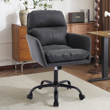Chaise de bureau simili cuir PU base noire réglable hauteur, adapté ...