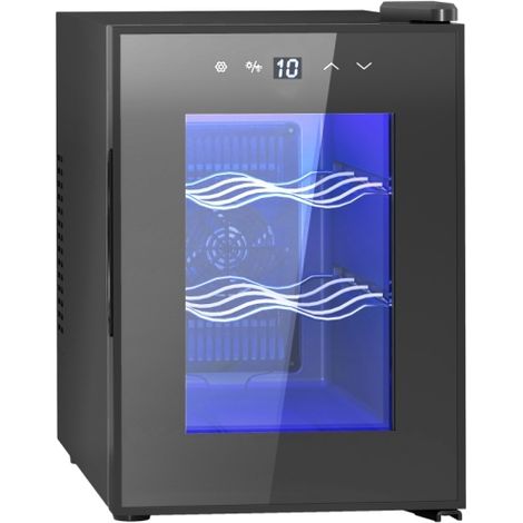 Compact Six Bottle Black Wine Fridge with Temperature Control 8-18℃ for ...