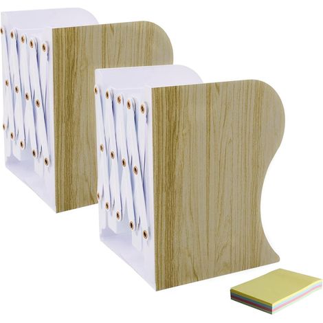Supports de livre en métal, 2 pièces réglables, imitation bois pour ...