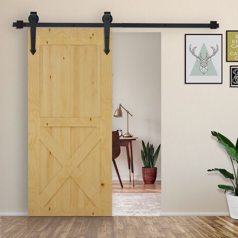 Noir - Quincaillerie conçu pour porte coulissante de type flèche 200 cm ...
