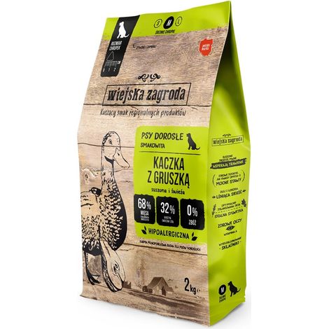 Croquettes pour chien sans céréales Wiejska Zagroda canard poire 2kg ...