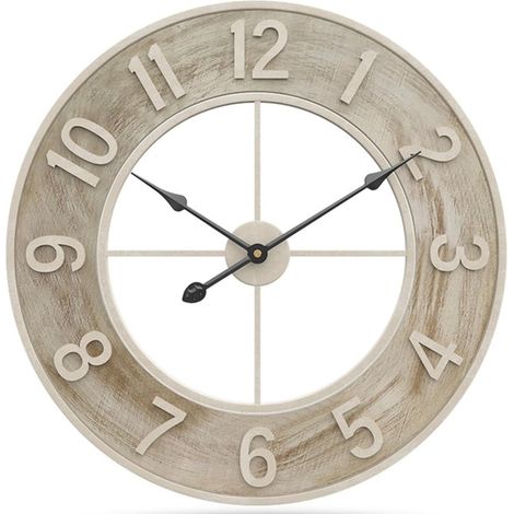 Große Wanduhr – 60 cm, elegantes Design, ideal für Wohnzimmer, Küche ...