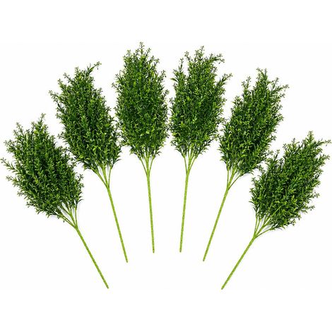 Pack of 6 x 75cm Artificial Rosemary Style Foliage Bush Stem