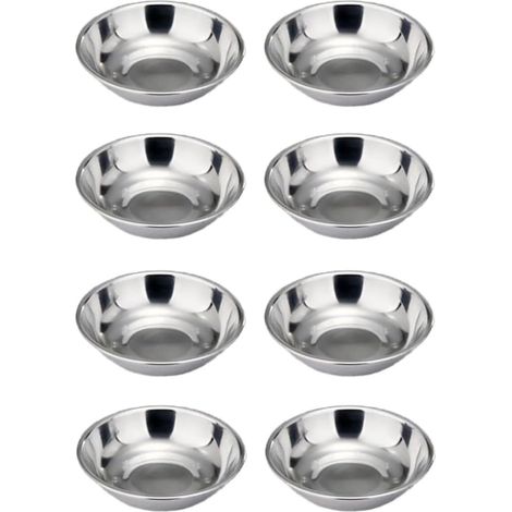 8pcs Bol, 8cm Acier Inoxydable, Surface Lisse, Design Empilable, Pour ...