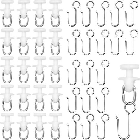 Accessoires pour rideaux, poulies pour poutre en I, 60 crochets ...