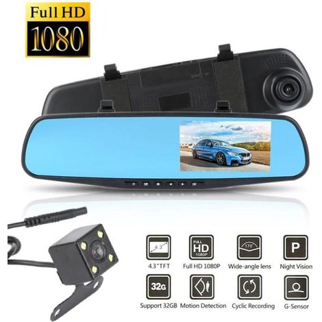 Enregistreur vidéo (dashcam) — miroir de rétroviseur avec caméra avant ...