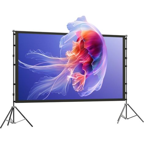 Écran projection 100 pouces 16:9 HD 4K/8K support portable double face ...