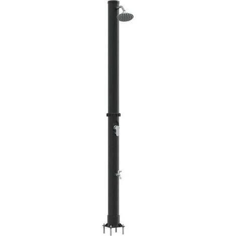 Douche solaire extérieure, noire, 217 cm, PVC et aluminium.