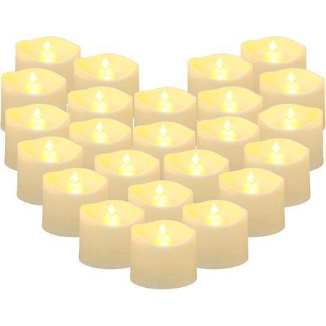 Bougies LED sans flamme vacillantes à piles sécurité enfant 24 pcs ...