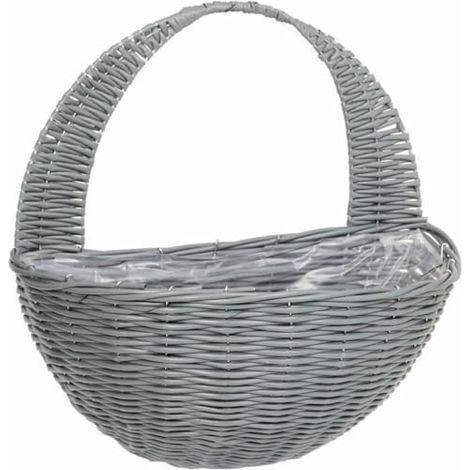 Smart Garden 40cm 16 Inch Rattan Effect Wall Manger Basket Slate Grey ...