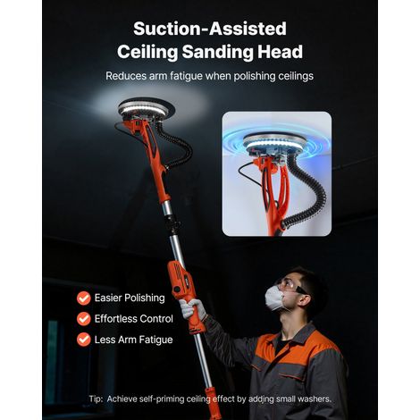 Ponceuse Girafe 950 W Ponceuse Mur et Plafond Tuyau d'Aspiration