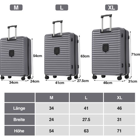 Ensemble de bagages trois pièces design ouverture avant porte-gobelets ...