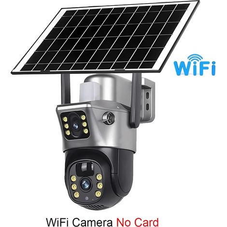 V380 Pro WLAN Solarkamera, Dual-Lens, 8MP 4K, Outdoor, PIR, Farb ...