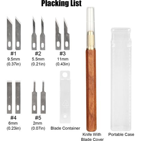 Precision Craft Knife Set, Exacto Hobby Knife Set with Wooden Handle ...