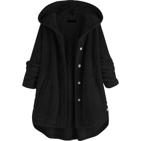 Manteau d'hiver femme oversize long et chaud en polaire Teddy, élégant ...