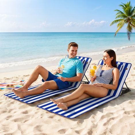 Set 2 Materassini Mare con Schienale Regolabile su 4 Livelli, in ...