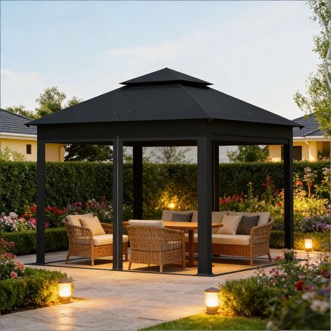 Tente de jardin extérieure à double paroi, tente de réception, gazebo d ...