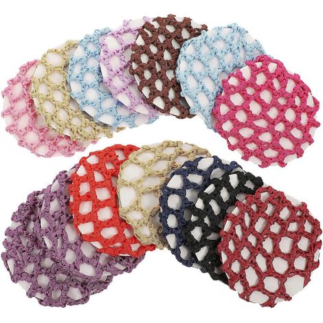 Lot de 14 filets à cheveux crochetés pour femme, style danseuse ...