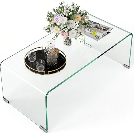 Stabiler Couchtisch aus Glas, einteiliges Design, schlicht und modern ...