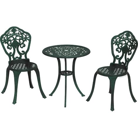 Ensemble Bistro Aluminium 3 Pièces – 2 Chaises + Table Ronde ...