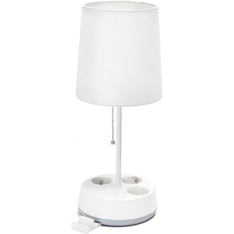 Kit pied de lampe avec prise, douille E27, prises + support téléphone ...