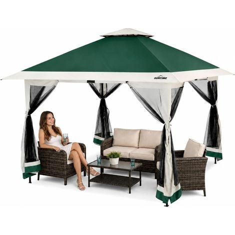 Tonnelle Pliante 4 x 4 m avec Moustiquaire - Barnum Pop-up de Réception ...