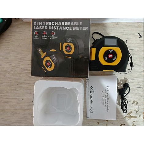 Laser-Bandmaß 196 Fuß Lasermessung & 5 Meter manuelle Messung Digitales ...