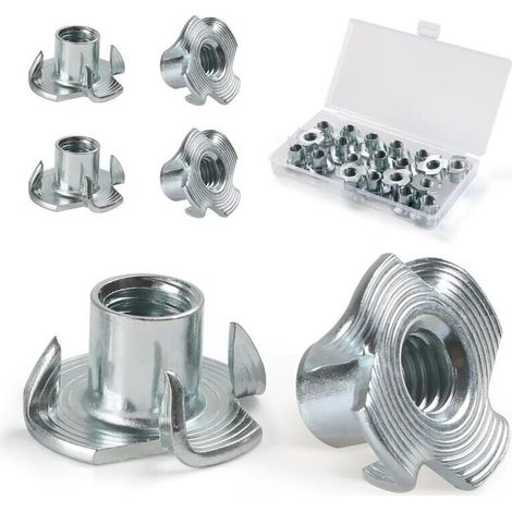 T-nuts with steel threads M4, M5, M6, M8, M10, four-prong nuts for ...