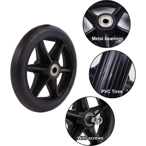 Roues Avant de Fauteuil Roulant Roulette Avant de 17cm Antidérapantes ...