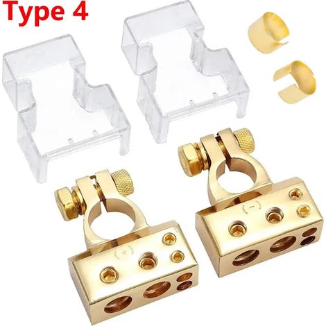 Automotive battery terminal connector kit (pair), 2/4/8/10 AWG, audio ...