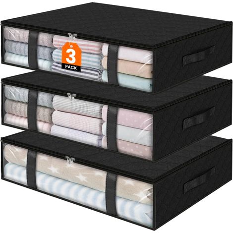 Lot de 3 bacs de rangement pliables, organiseur pour vêtements, chambre ...