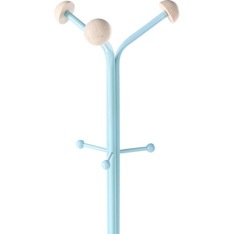Coat Rack Light Blue Steel Metal 176 cm Freestanding Clothes Stand ...