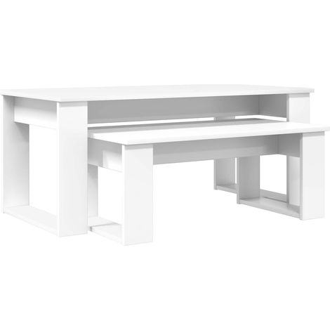 Coffee Table Set 2 pcs White Engineered Wood vidaXL