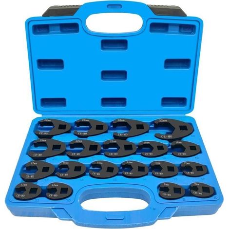 19 PCS Crowfoot Ensemble de Clés, 1/2" 3/8" Entraînement extérieur ...