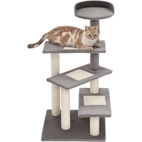Griffoir chat hauteur 100 cm avec lit rond poteaux sisal housse douce ...