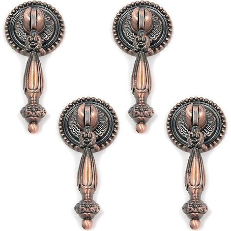 lot De 4 Bouton Bronze Rouge De Meuble Rtro Poignes Pour Porte Tiroir ...