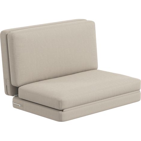 2-in-1 faltbarer Relaxsessel, Gästematratze, teilbar, 120 cm breit, Beige