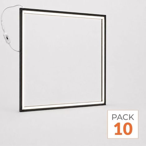 Pack de 10 - Dalle LED Cadre Lumineux CCT 60x60 36W - Cadre Noir - SILAMP