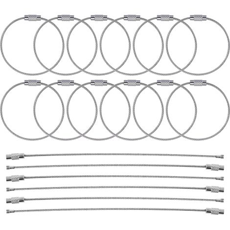 50 Pièces Câbles Porte-Clés en Fil Métallique, Câble Porte-Clés 15 cm ...