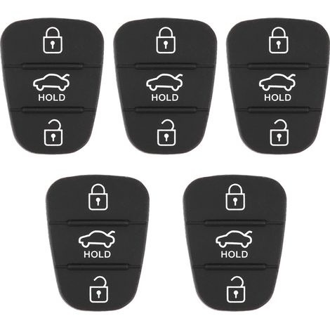 5 pièces coque télécommande clé caoutchouc 3 boutons compatible Hyundai ...