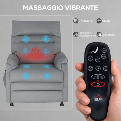 Fauteuil Relaxant Massant 8 Points 5 Modes, avec Repose-Pieds et ...