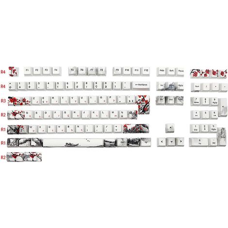 Keycaps PBT épais 111 touches AZERTY sublimation cinq faces FR ...