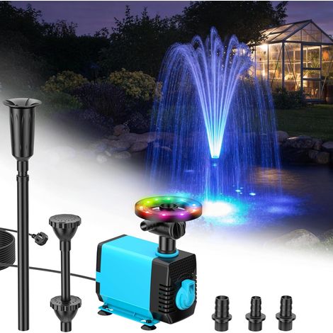 Pompe de Bassin 4 en 1 avec Filtre, Filtre UV 5 W, 1000 l/h, avec câble ...
