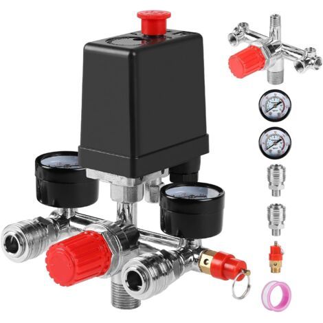 1 - Pressostat Compresseur - Régulateur Pression - Avec Manomètre et ...