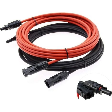 Extension cable - Solar cable - Red/black - 4mm² - With pre-installed ...