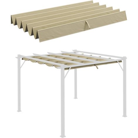 Retractable Pergola Shade Cover, Replacement Canopy Fabric for 3 x 3 (m ...