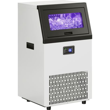 Gewerbliche Eiswürfelmaschine, 55 kg/24h Edelstahl Unterbau- oder ...