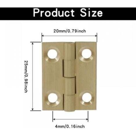 1-inch solid brass mini hinges, brass cabinet hinges, small box hinges ...